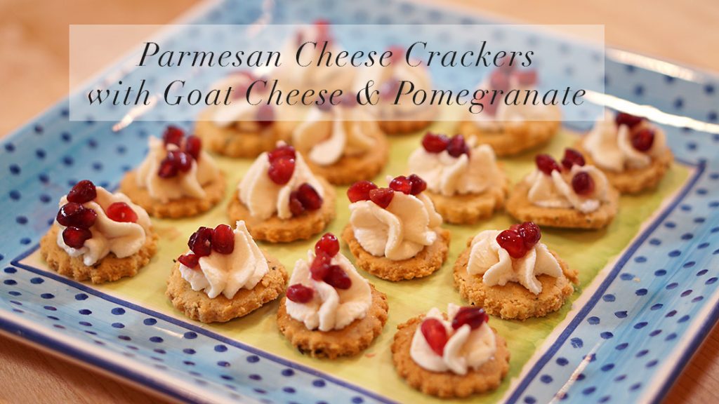 Parmesan Cheese Crackers with Goat Cheese & Pomegranate (FM)